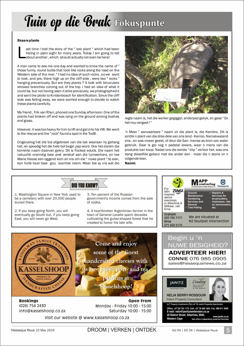 Hessequa Nuus – Vol 04 | Ed24 | 10 May (Albertinia Business Guide ...