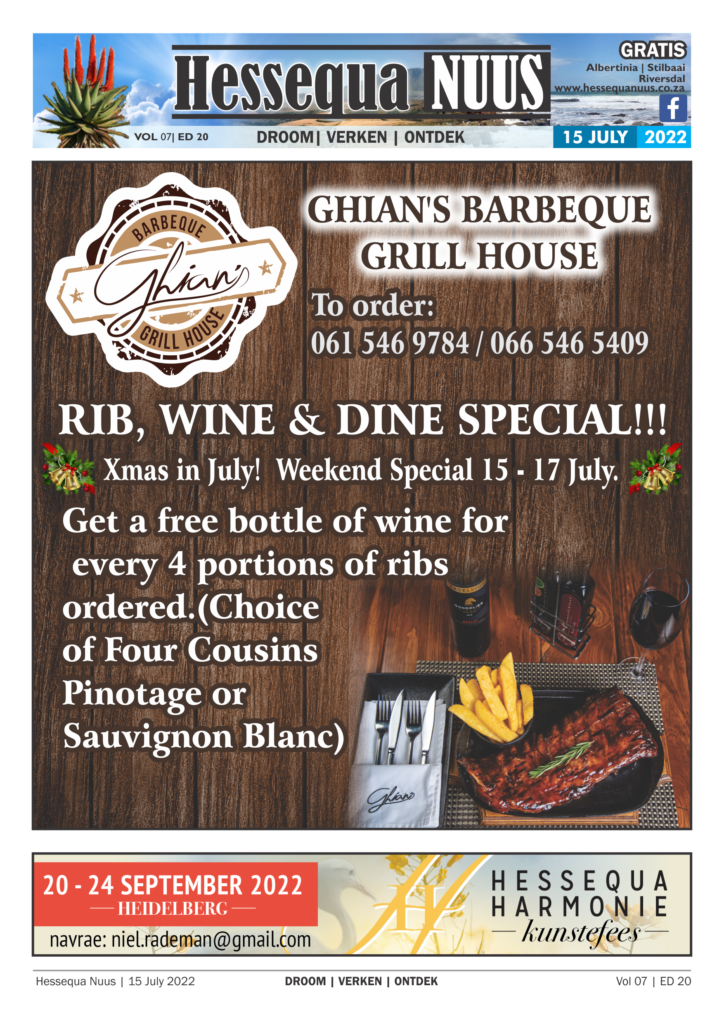 Hessequa Nuus / News – DROOM | VERKEN | ONTDEK